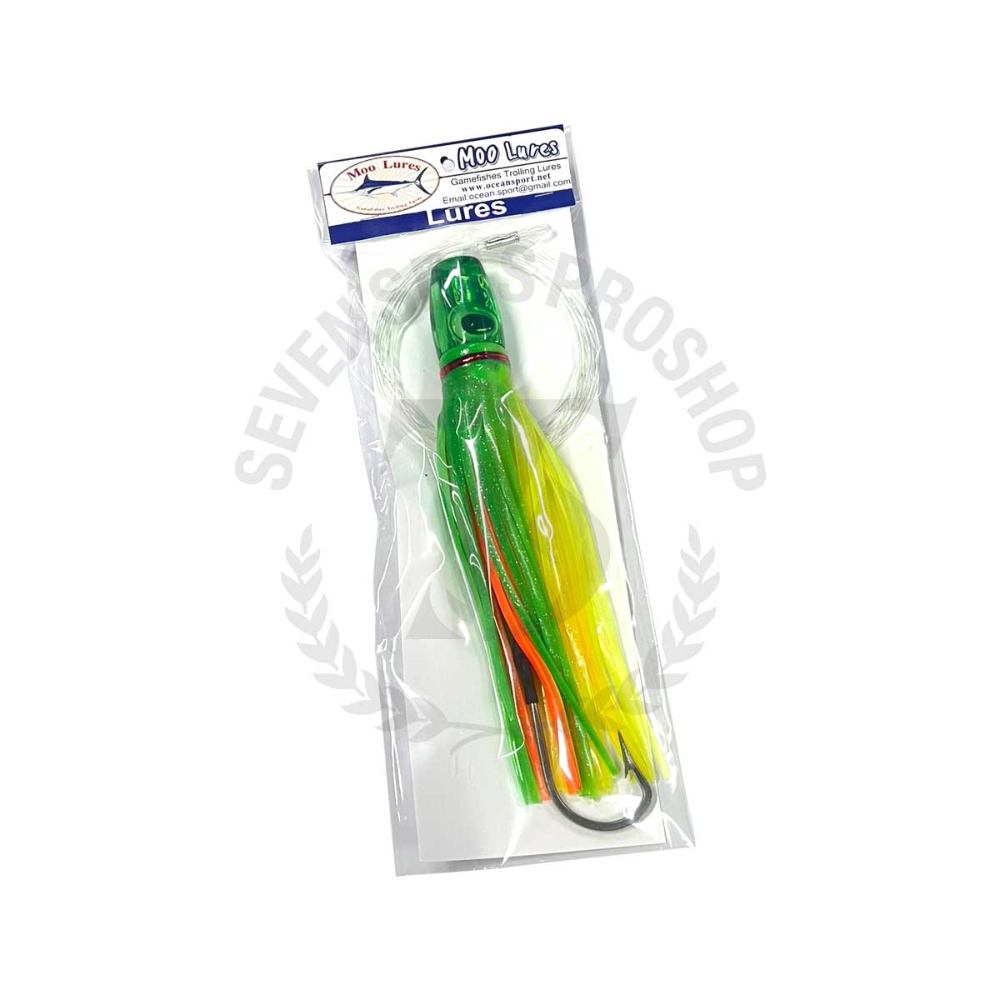 Moo Lures Hollow Point Lures 24cm Light Green/Yellow Orange*เหยื่อทรอ ...