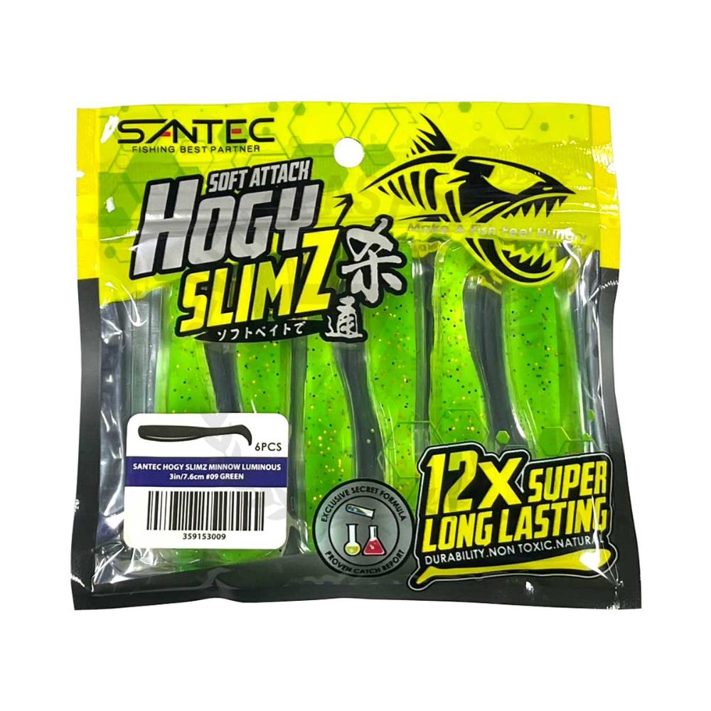 Santec Hogy Slimz Minnow Luminous 3" 09-Green*เหยื่อปลายาง - 7 SEAS ...