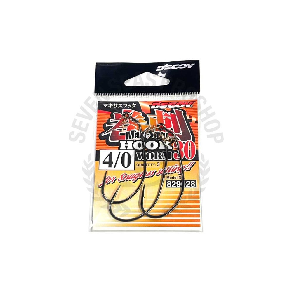Decoy Makisasu Hook Worm30 #4/O*เบ็ดหนอนยาง/ปลายาง - 7 SEAS PROSHOP ...