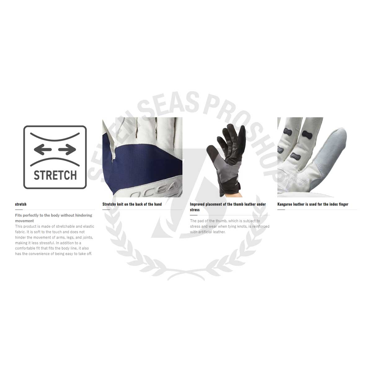 Shimano Ocea Tough Gloves GL-001V Black (XL)*ถุงมือตกปลา - 7 SEAS PROSHOP (THAILAND)