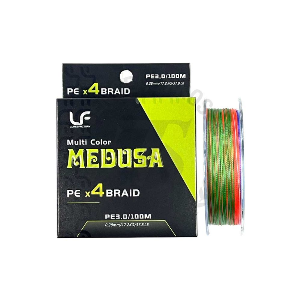 Lures Factory Medusa PE X4 Braid 100m PE3.0 (Multi Color)*สายพีอี - 7 ...