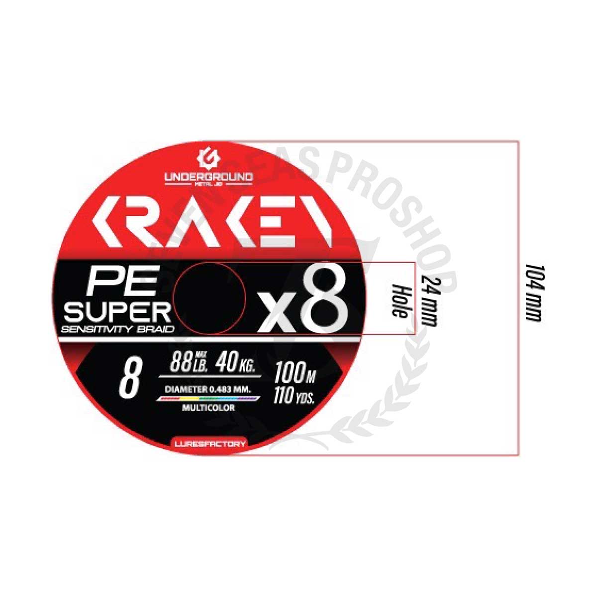 Underground Kraken PE Super X8 PE-8 (Multi Color)*สายพีอี - 7 SEAS PROSHOP (THAILAND)