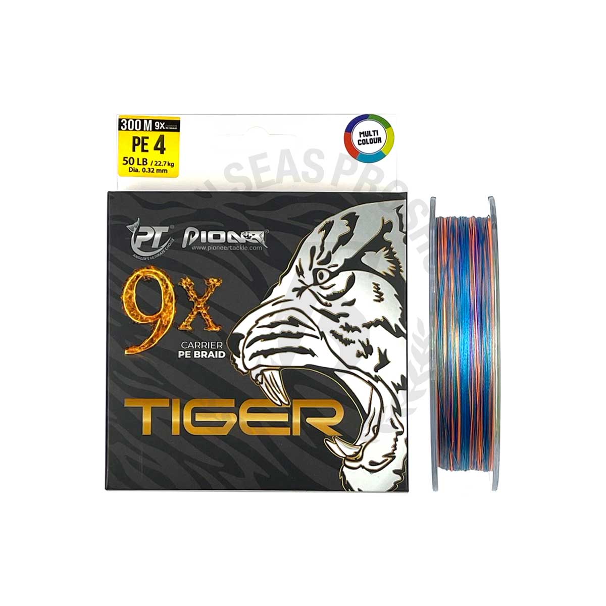 Pioneer Tiger 9X Carrier Braid 300m PE4 (Multi Color)*สายพีอี - 7 SEAS ...