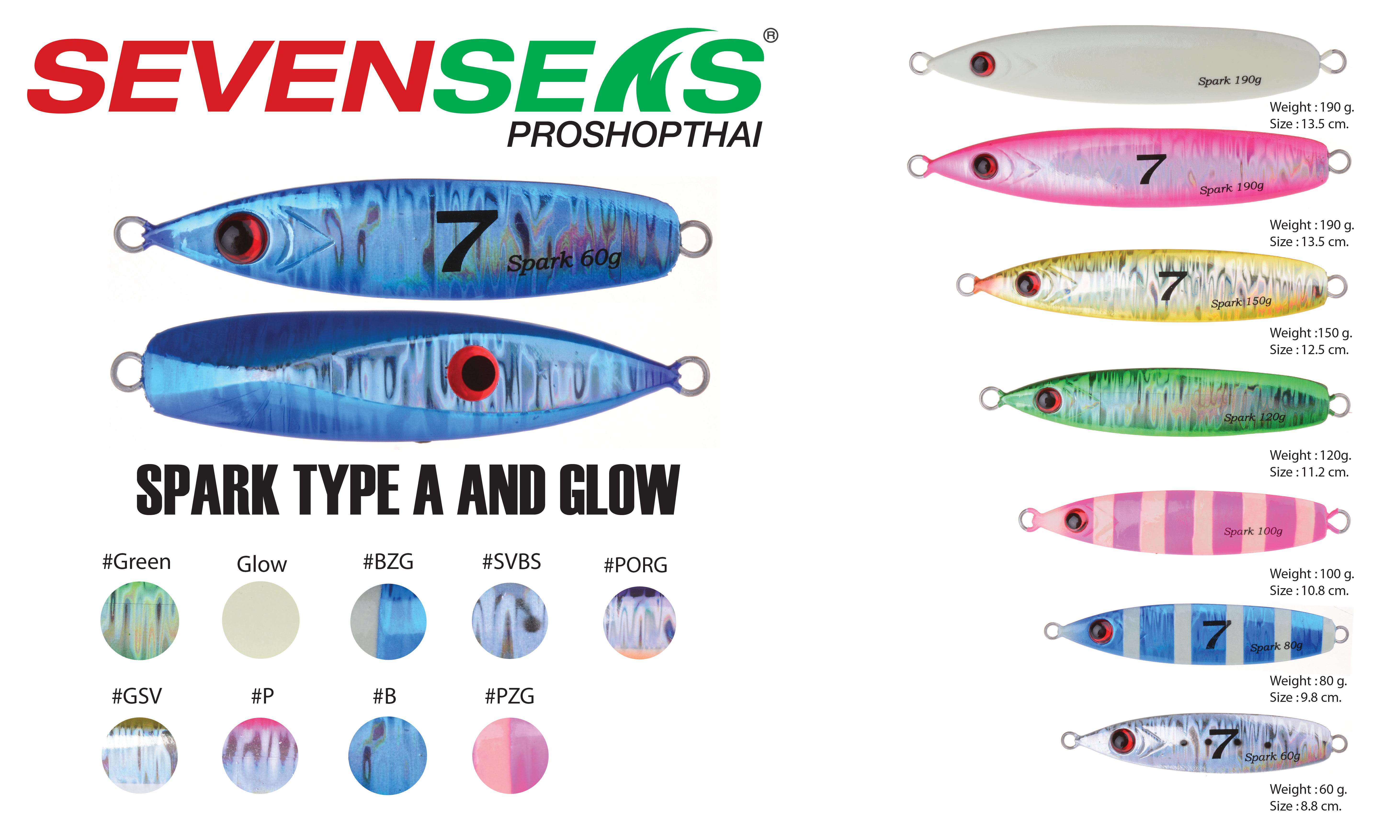 7Seas Spark 190g *Type-A #SV/BS*เหยื่อจิ๊ก - 7 SEAS PROSHOP (THAILAND)
