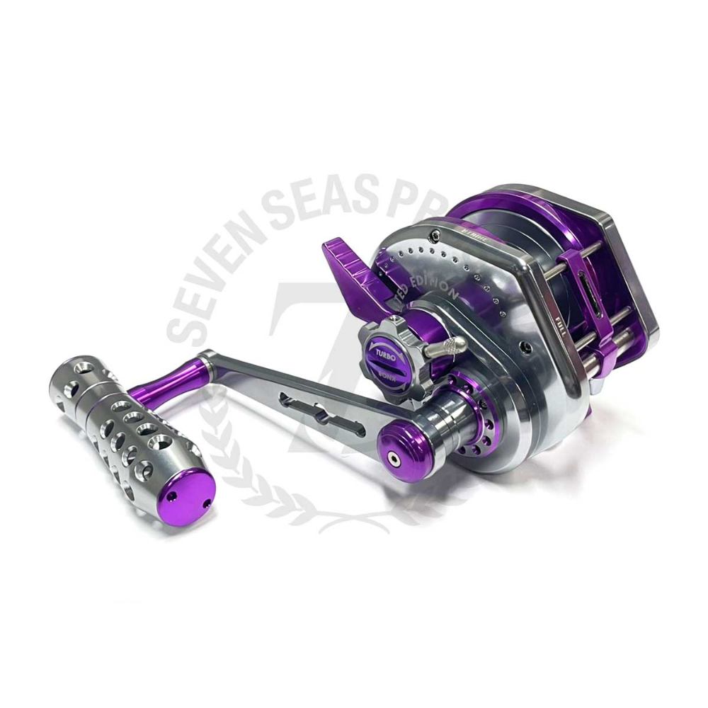 Wiki Jigging Master VIP 5000H Limited Edition Reel with Turbo Knob Titanium/Purple (Right Hand ...