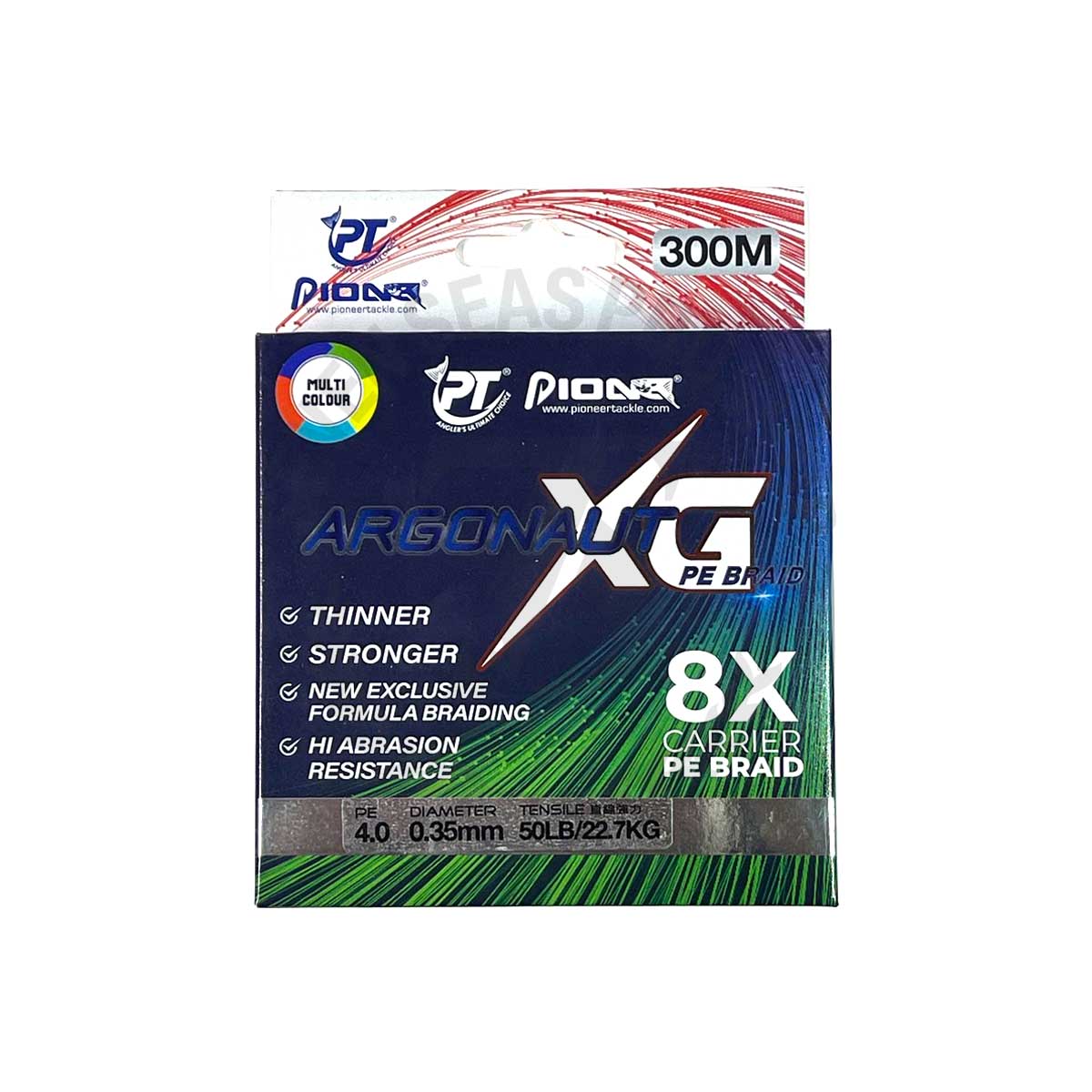 Pioneer Argonaut XG 8X Carrier PE Braid 300M PE4 (Multi Color)*สายพีอี ...