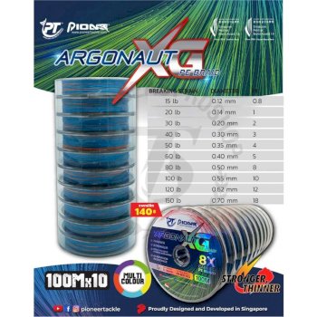 Pioneer Argonaut XG 8X Carrier PE Braid 100Mx10 PE5 (Multi Color)*สาย ...